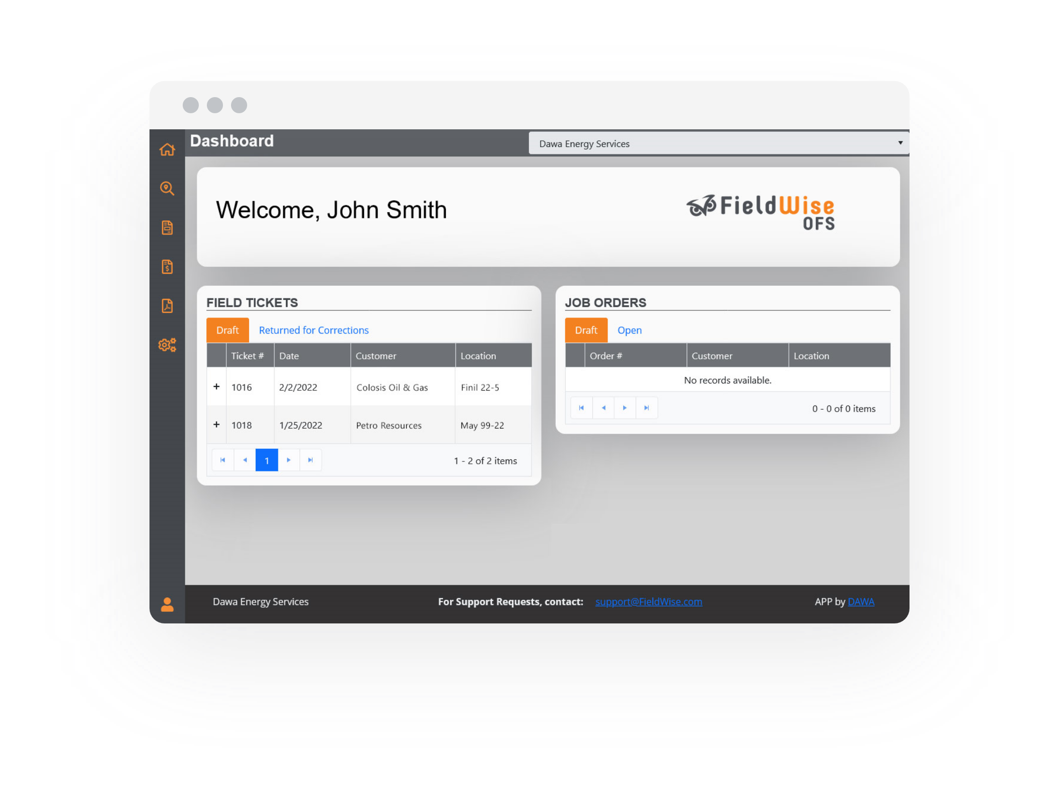 Job Orders - Fieldwise OFS
